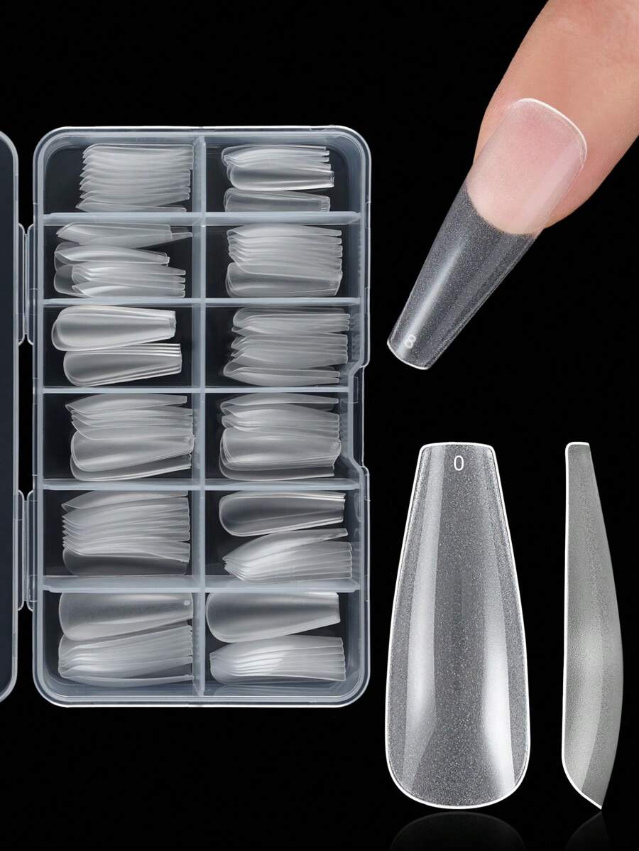120pcs Box Soft Gel X Nail Tips Medium Half Matte Acrylic Nail Tips