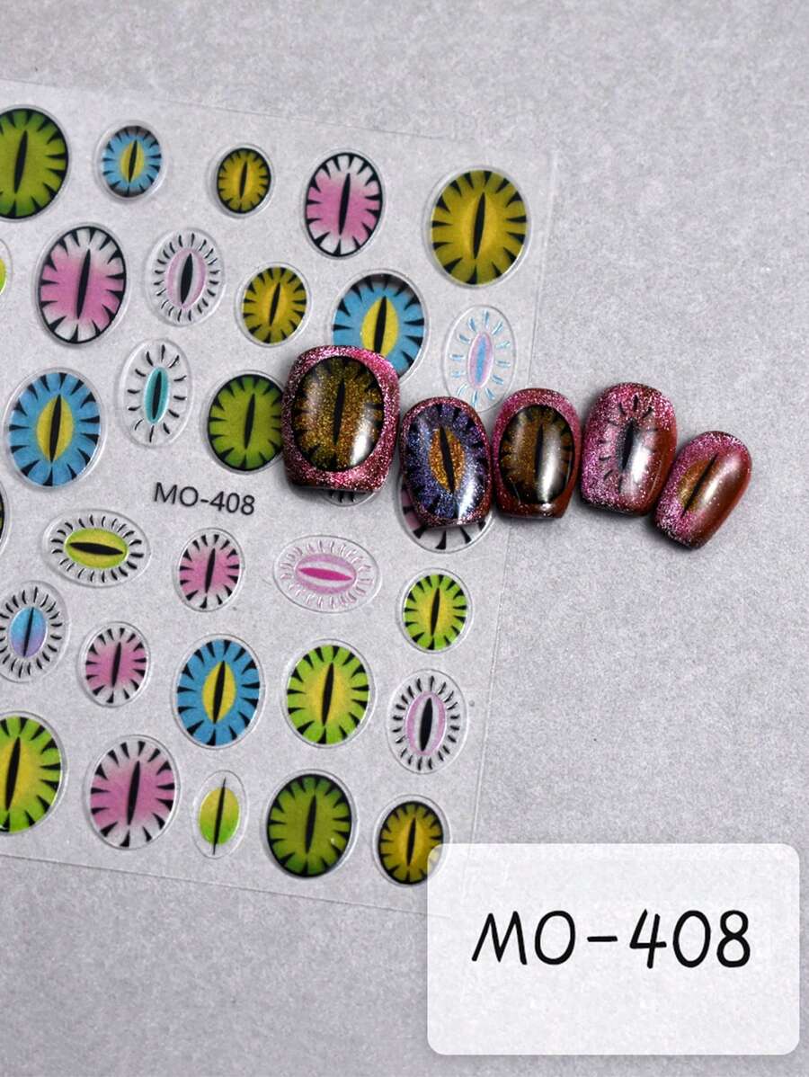 3D Star Space Nail Sticker Devil's Eyeball Galaxy Alien Planet Nail ...