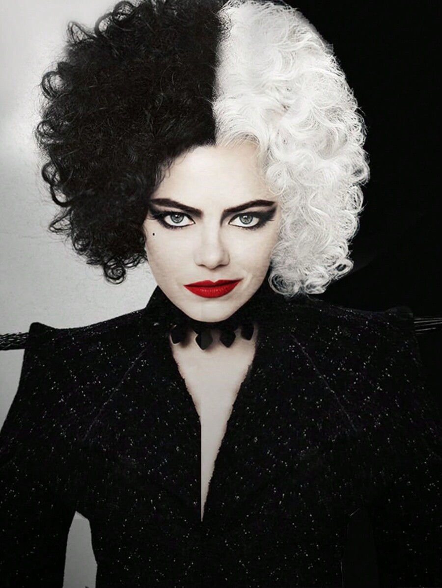 Black And White Afro Wig 70s Curly Wigs For Black Women Glueless Afro ...