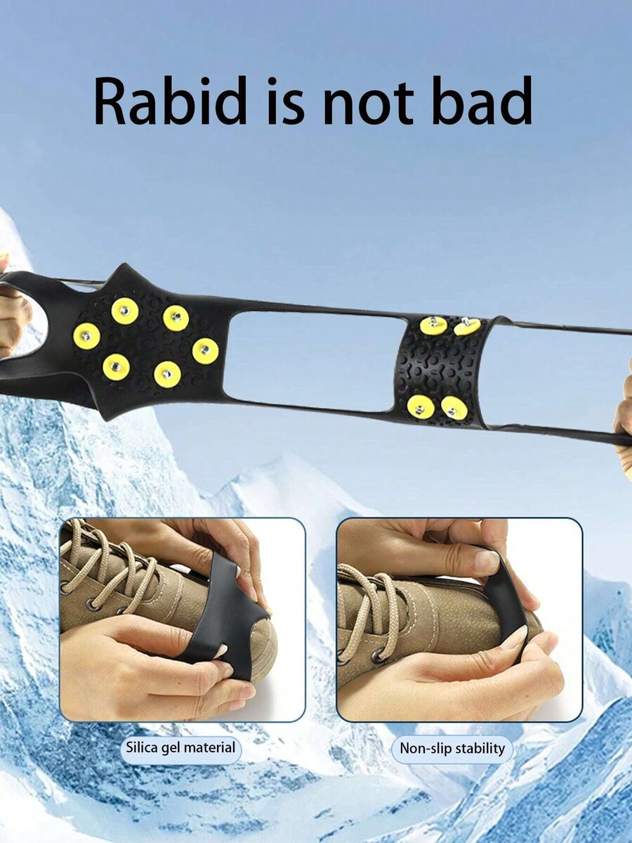 1 Pair 10-Tooth Outdoor Ice Traction Cleats, Anti-Slip Snow & Ice ...