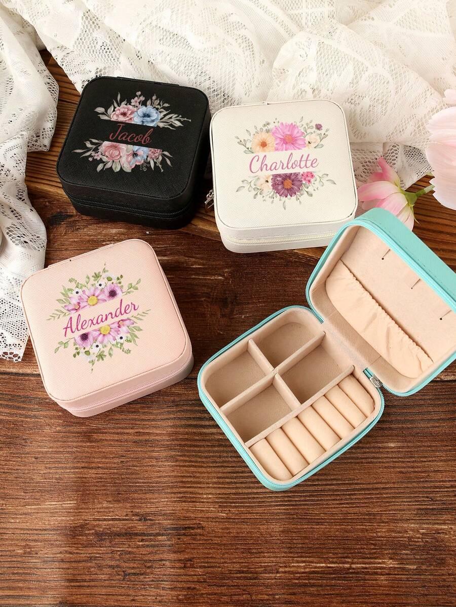 1pc Flower Printed Mini Accessory Storage Box Personalized ...