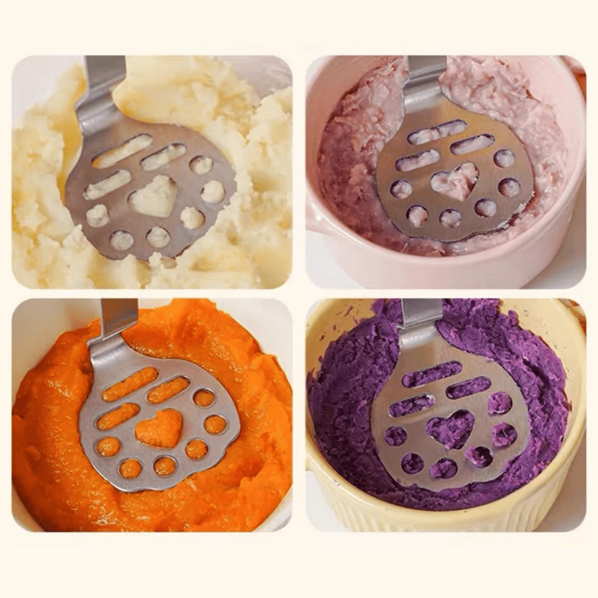 Stainless Steel Baby Food Masher And Potato Ricer, Egg Beater, Stand Up ...