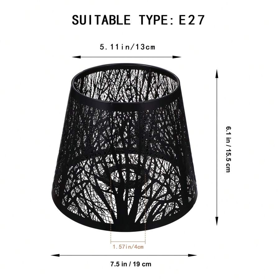 Hollow Tree Shadow Light Cover Modern Lamp Shade Replacement Metal ...