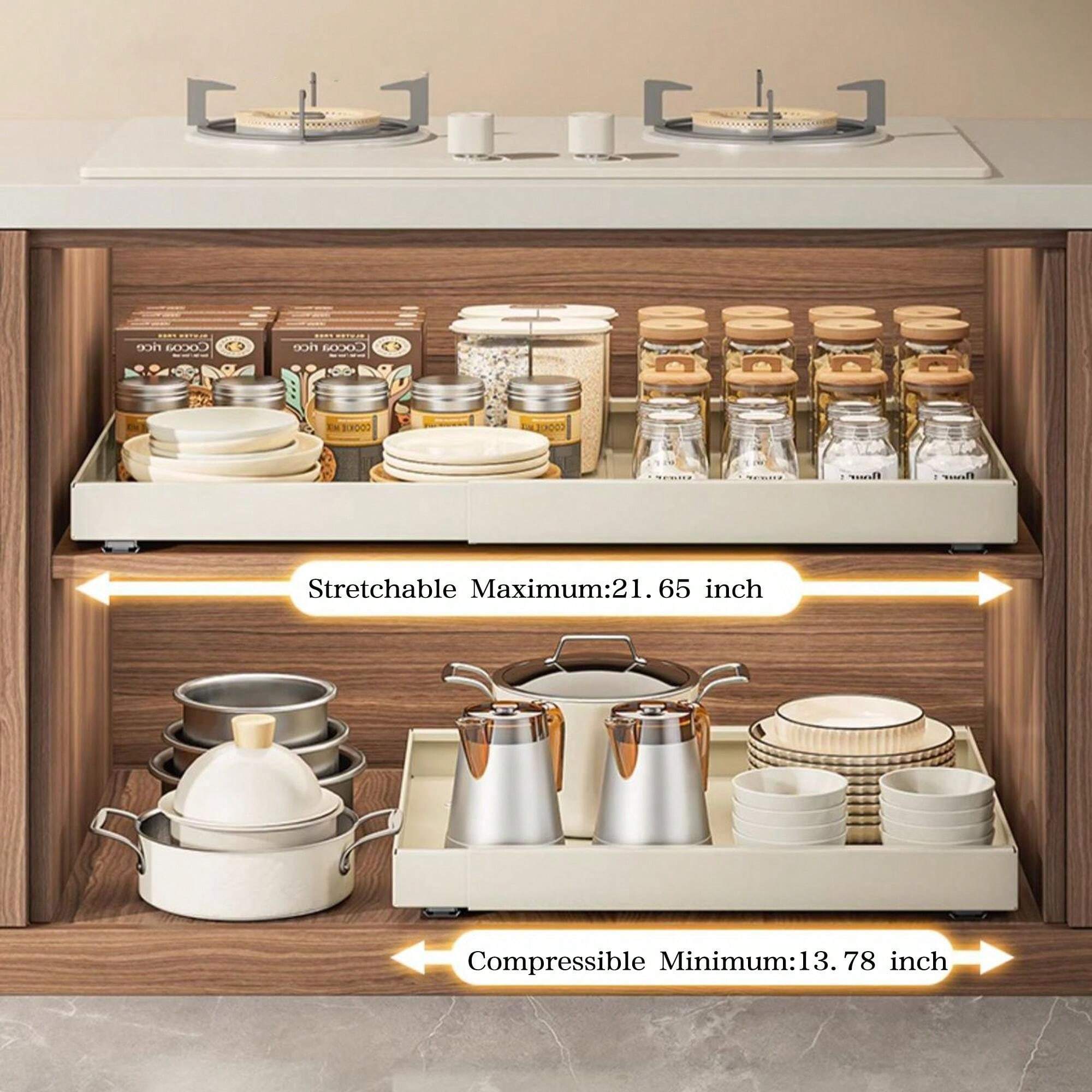 Pull-Out Spice Rack, Sink Slide Out Drawer, Organizer Basket For ...