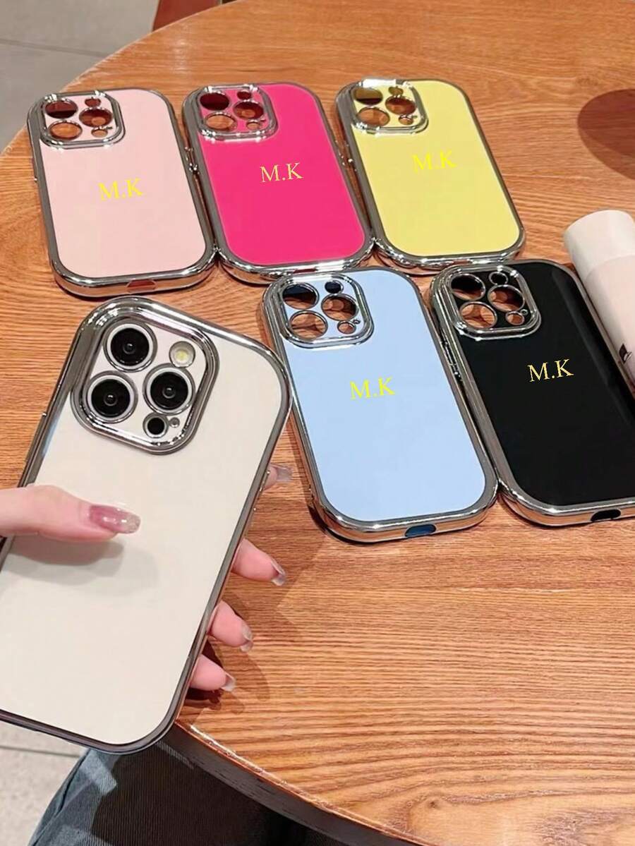 1pc Personalized Electroplated Oval Air Cushion Phone Case, Customized ...