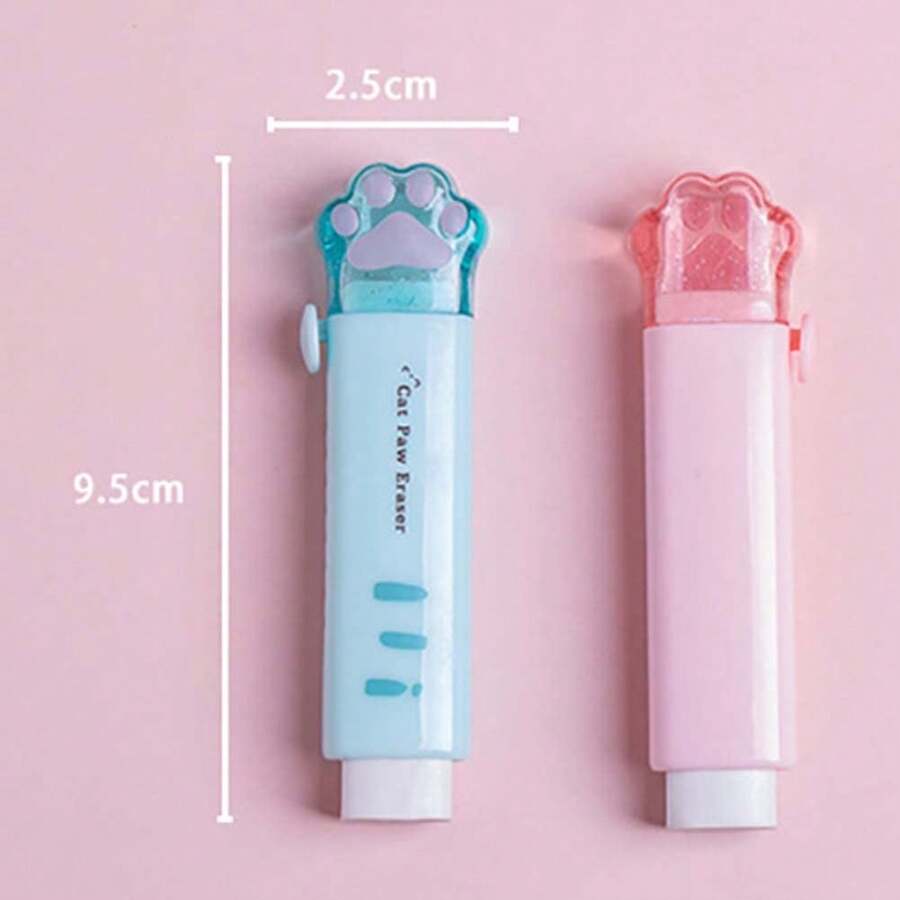 1PC/2PCS/4PCS Eraser Pencil Eraser Cat Paw Shaped Retractable Eraser ...
