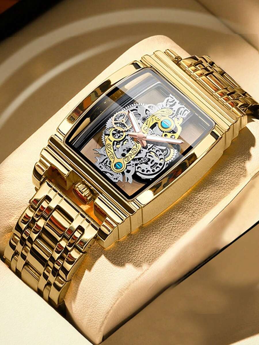 1pc 50m Waterproof Gold Square Skeleton Rust-Proof 316L Stainless Steel ...