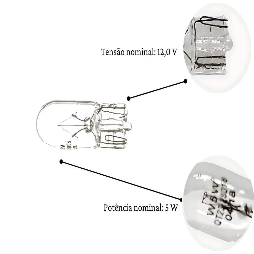 Kit 10 Bulb Headlight Pingo T10 12v Pingão Half Light Headlight W5w ...