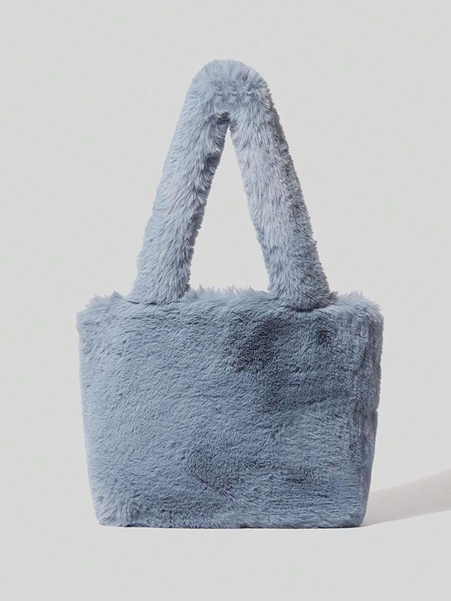 Fluffy Plush Women Handbags Fluffy Small Tote Bag Warm Cute Winter ...