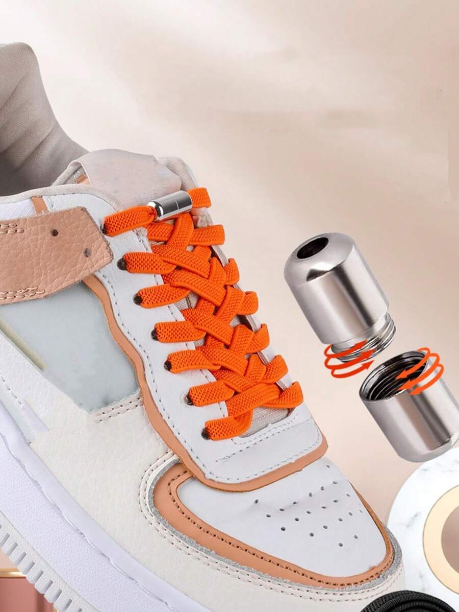 1 Pair Elastic No Tie Slouchy Shoelaces For Kids And Adults, Flat ...