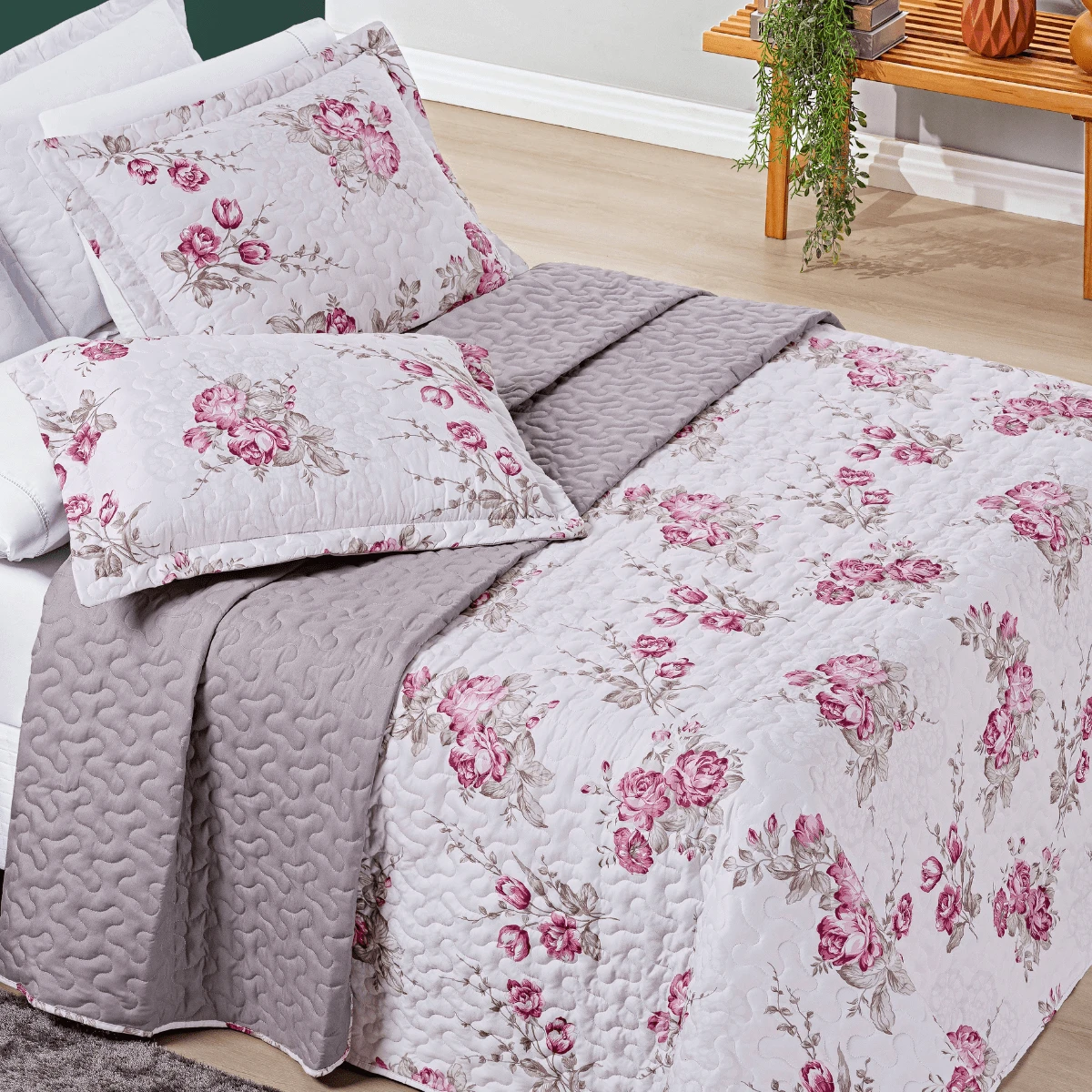 Roupa De Cama Tamanho Queen Box Nyla Kit Cobre Leito Estampado 200 Fios ...