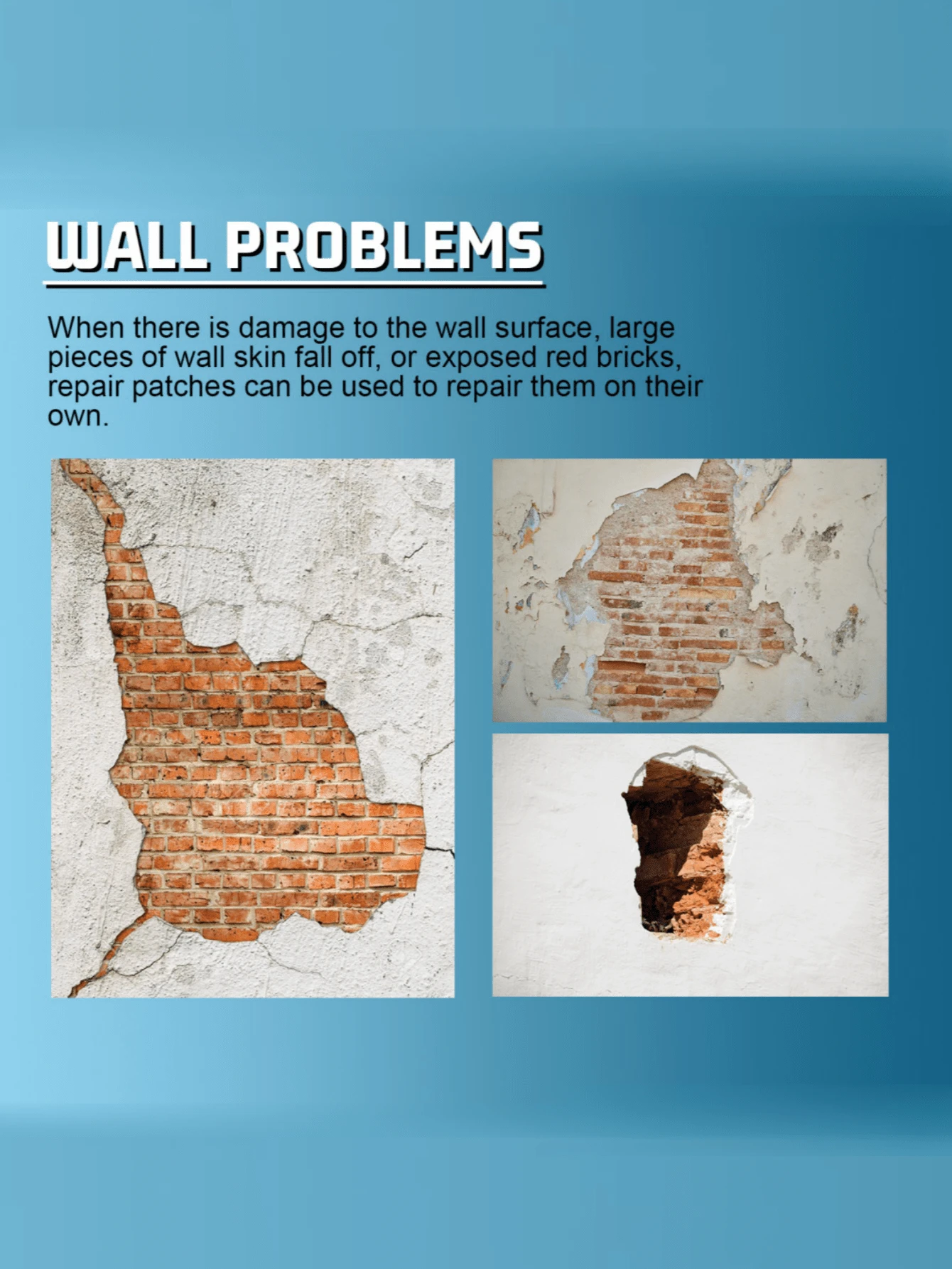 Set muurlekvul- en reparatiepasta voor het repareren van muren in huis ...