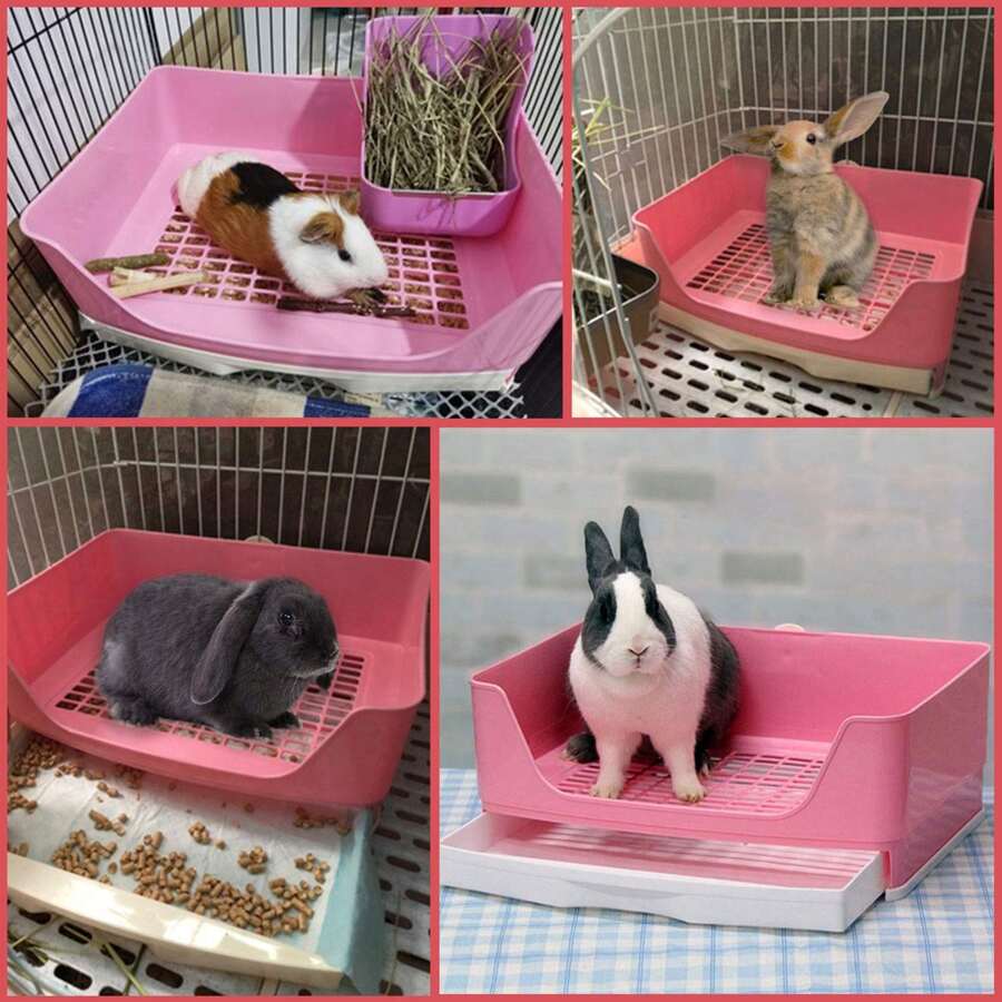 1pc Extra Large Rabbit Litter Box With Drawer, Anti-Tipping, Anti ...
