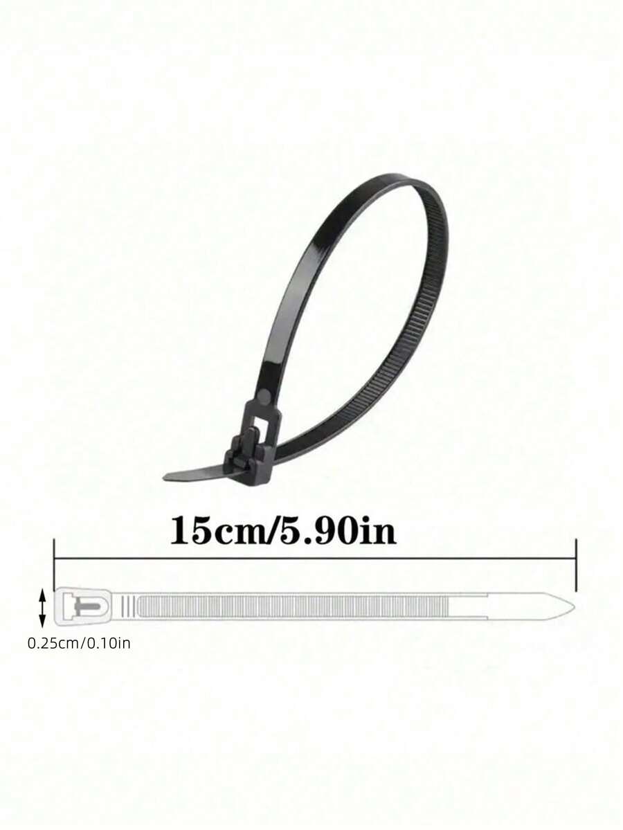 100pcs/Pack Nylon Self-Locking Zip Ties, White Plastic Strapping Bands ...