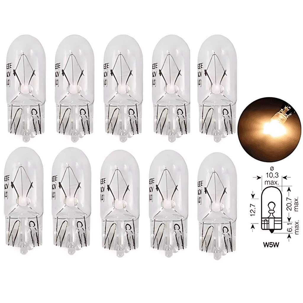 10 Halogen Bulbs Pingo T10 5w5 12v Flashlight Headlight Position Light ...