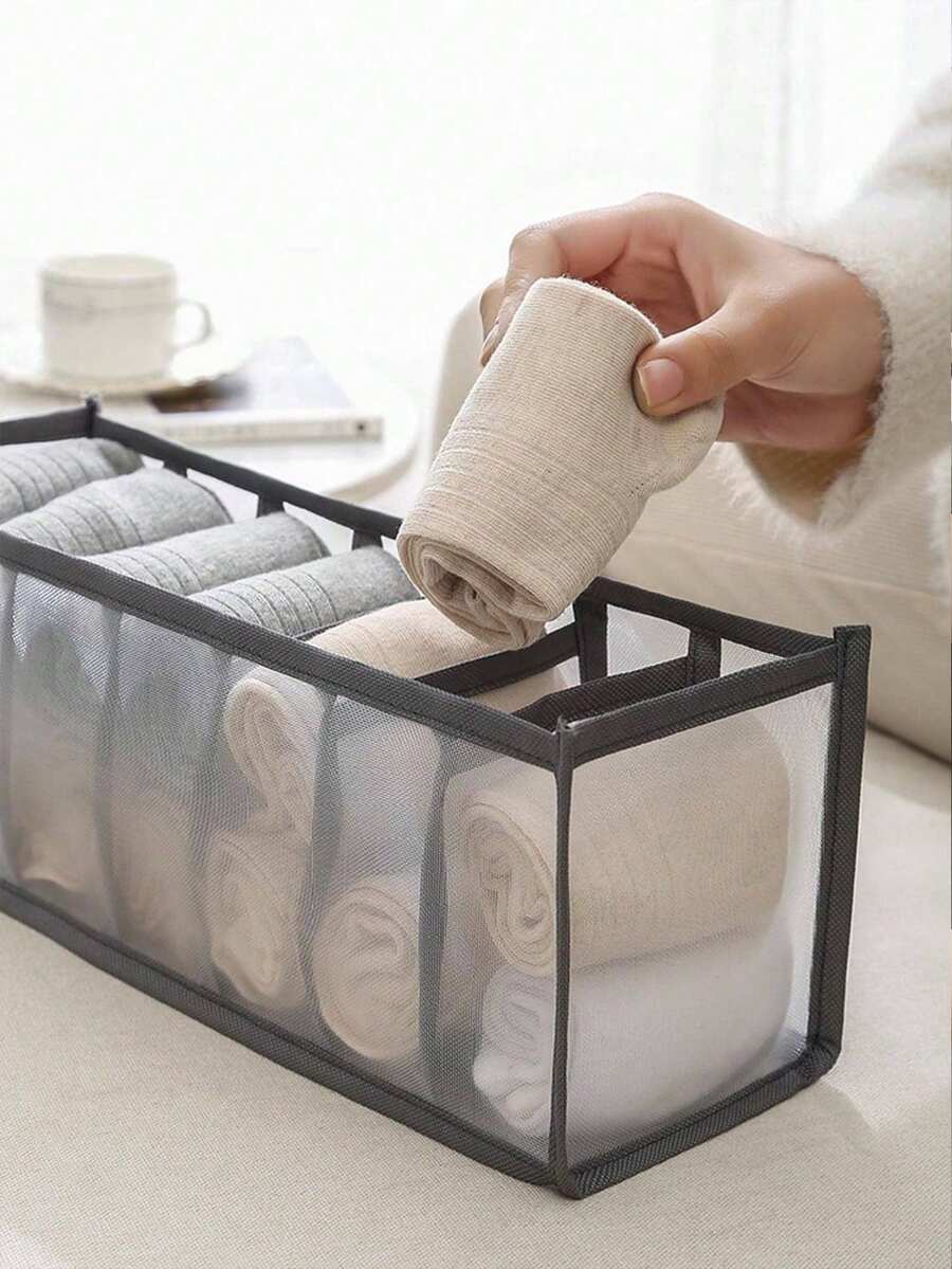 1 Piece Foldable 6-7-11 Plaid Bra And Underwear Storage Box, Wardrobe ...