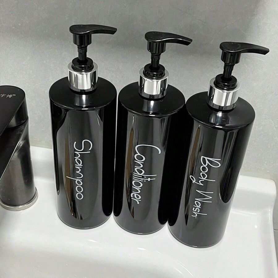 3pcs 500ml Hair Care Products Dispenser Bottles Set, Includes Shampoo ...