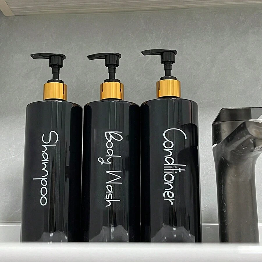 3pcs 500ml Hair Care Products Dispenser Bottles Set, Includes Shampoo ...