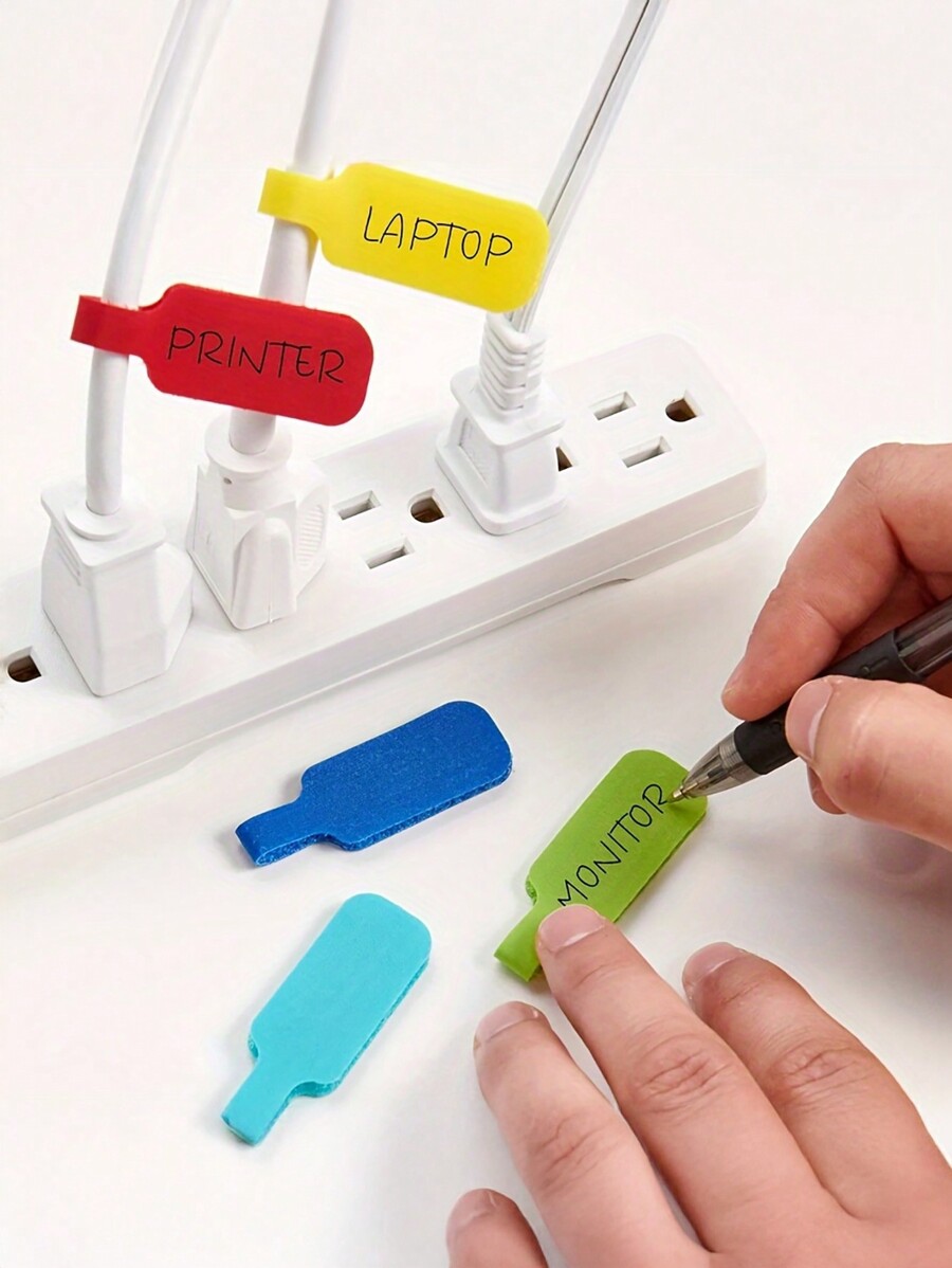 16pcs Random Color Writable Cable Labels - Durable Wire Tags For ...
