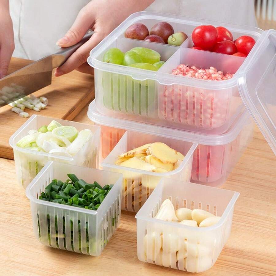 Household Kitchen Refrigerator Fruit Food Fresh-Keeping Drain Box ...