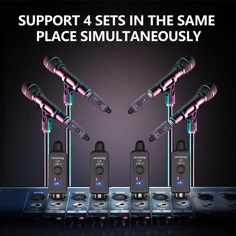 XLR Microphone 2.4GHz Wireless System Rechargeable Wireless Microphone ...