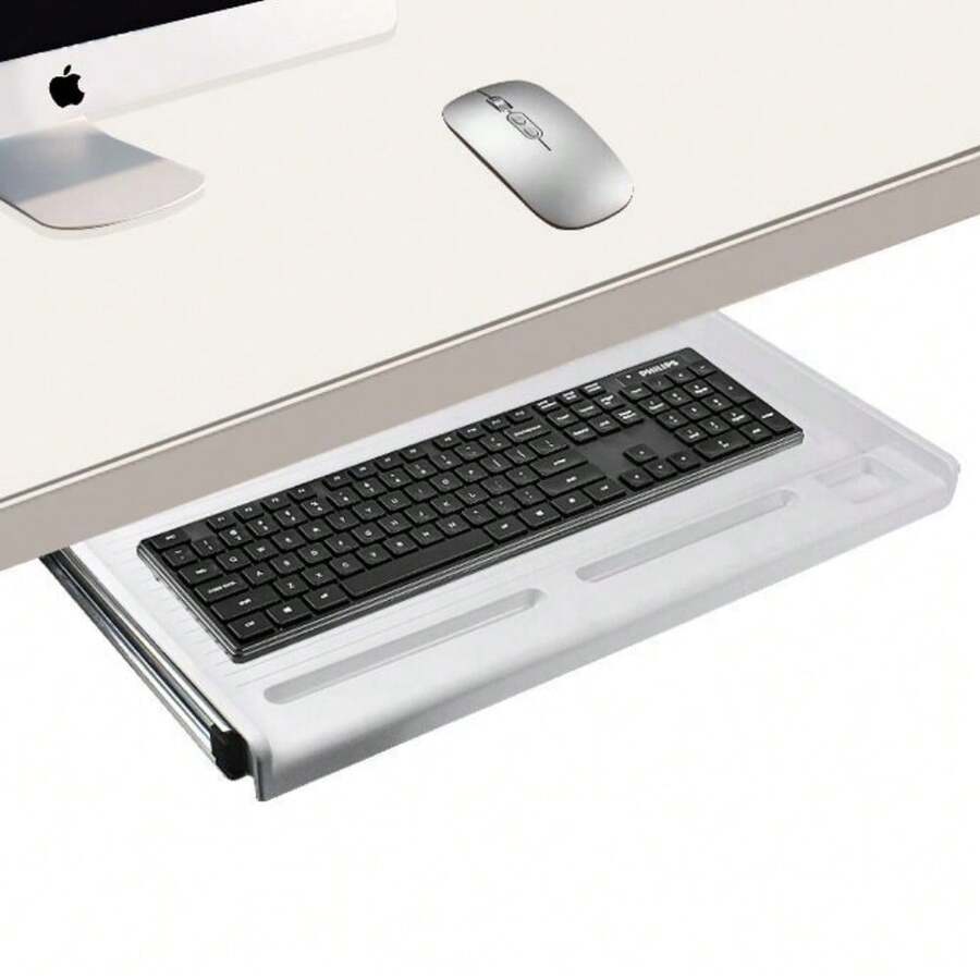 Under Desk Keyboard Mouse Tray Slide Out Silent Drawer Slide Rails For ...