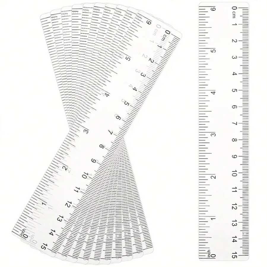 10-Piece Ruler For The Classroom Clear Ruler 6-Inch Ruler Clear Plastic ...