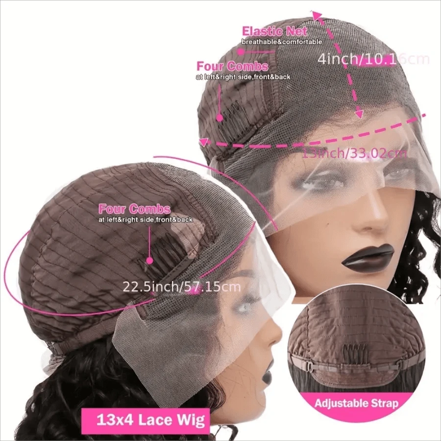 Bob Wig Human Hair 13x4 Frontal Lace Wig Body Wave HD Lace Front Wigs ...