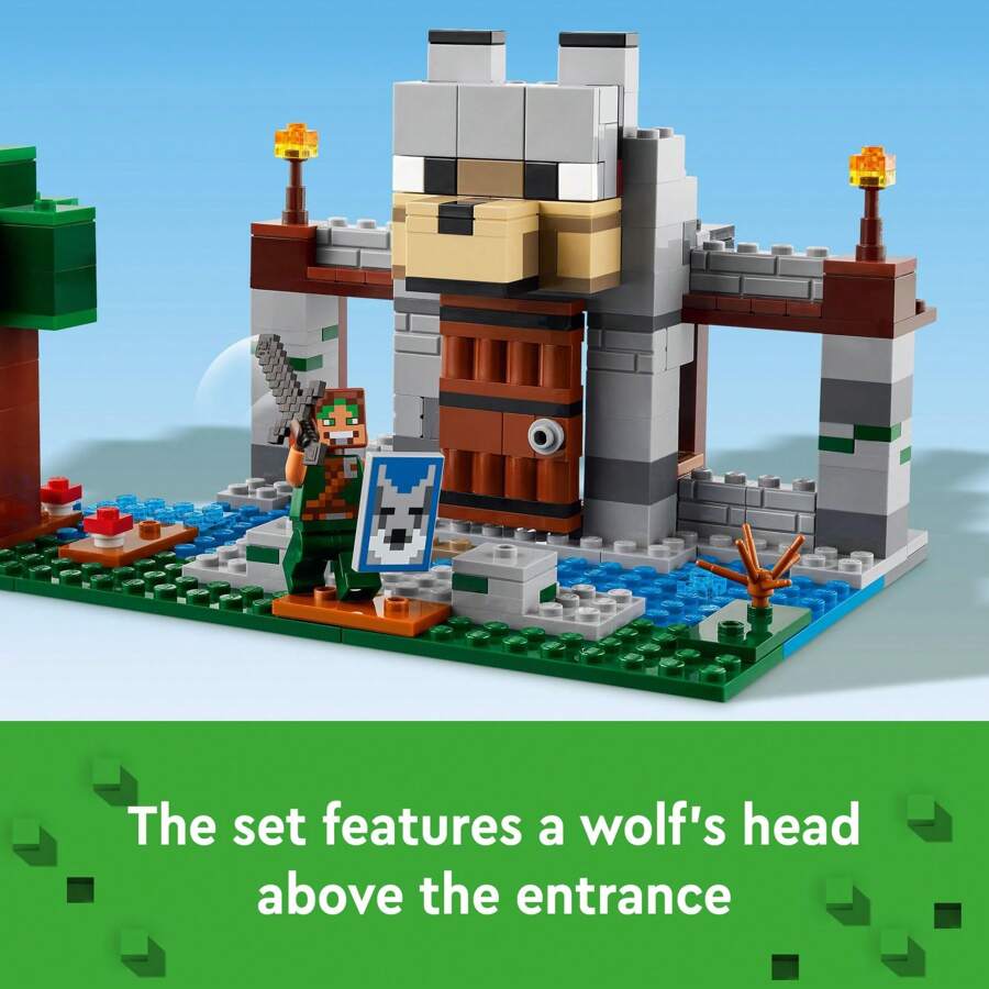 LEGO Fortaleza del bastión del lobo Minecraft, juguete de videojuego ...