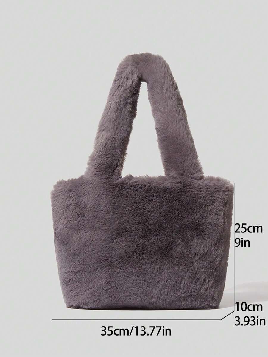 Fluffy Plush Women Handbags Fluffy Small Tote Bag Warm Cute Winter ...