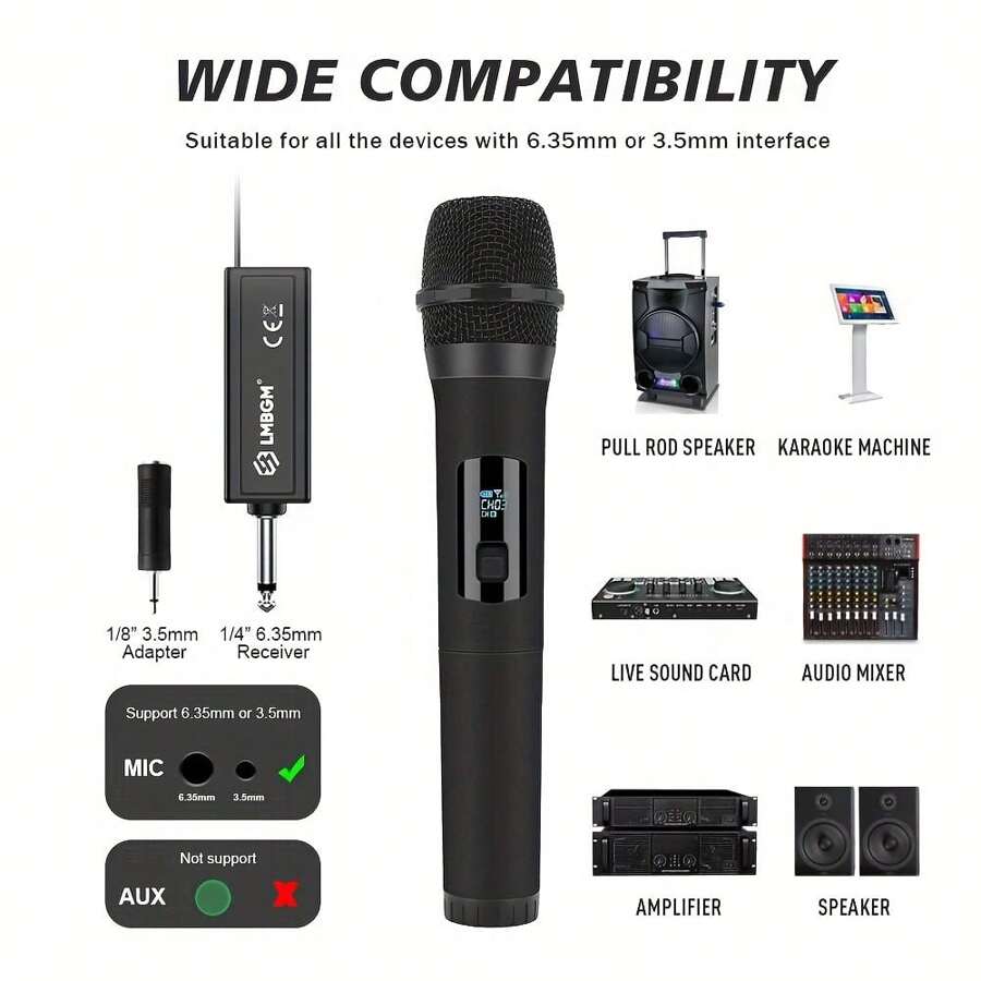 LMBGM Professional Wireless Microphone Leather Lacquer Craft Home KTV ...