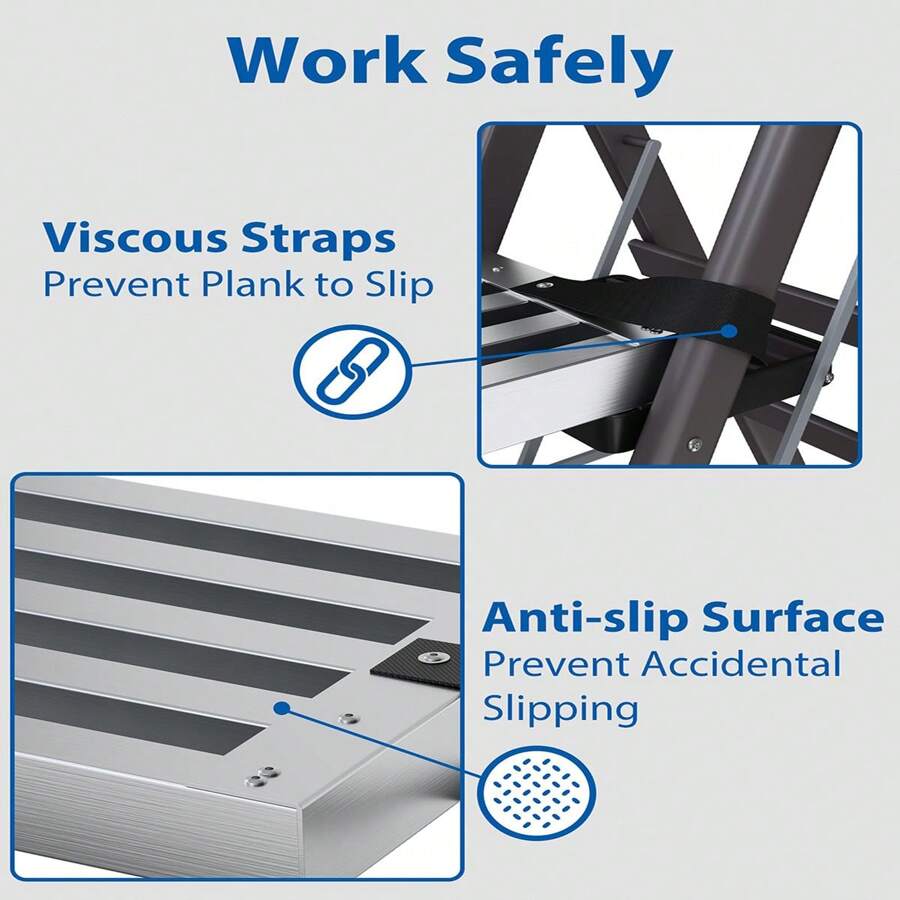 8-13ft Aluminum Plank Up To 440LBS Load Capacity With Adjustable Work ...