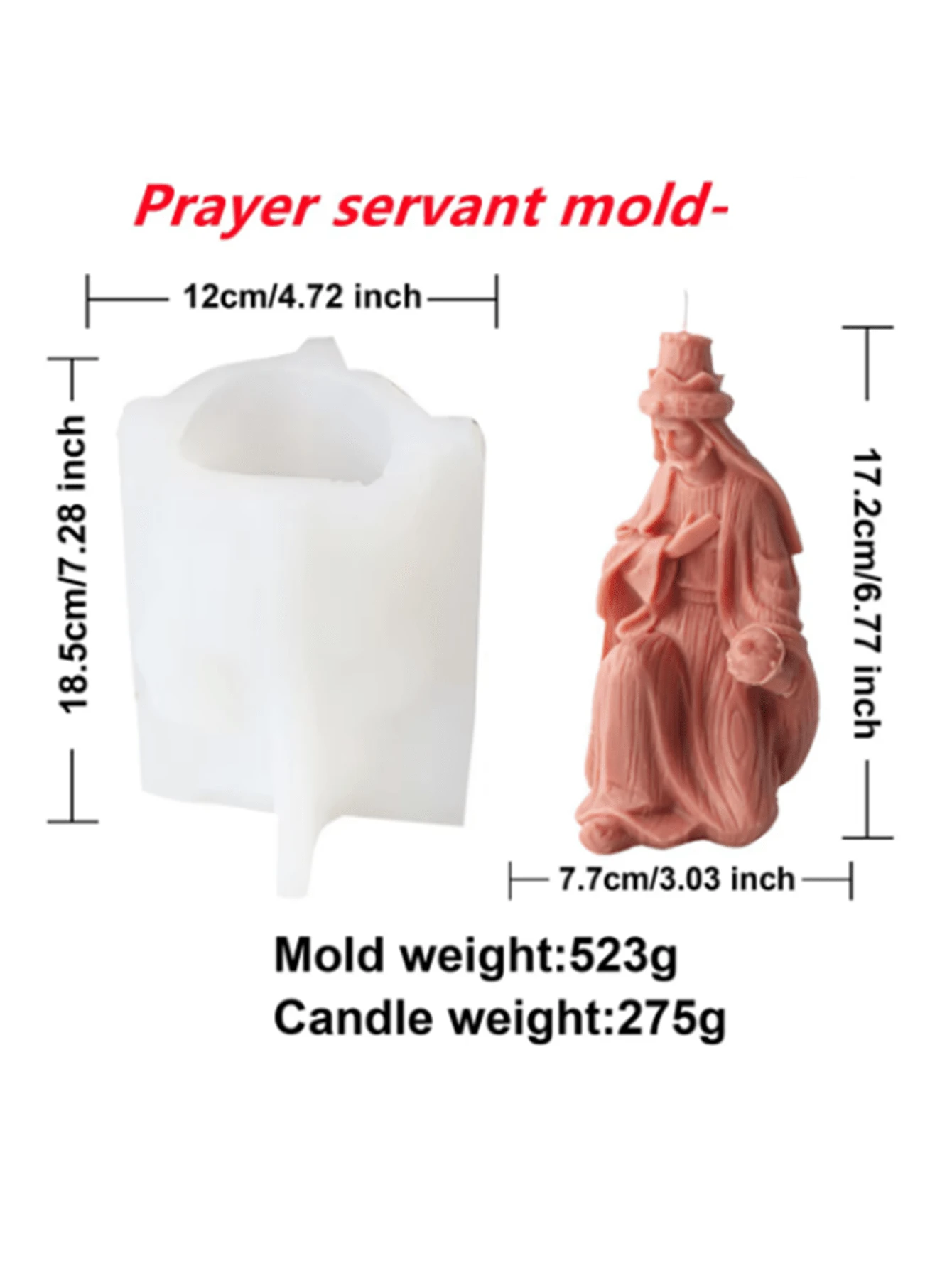 Blessed Virgin Mary With Baby Jesus 3D Sculpture Candle Mold Madonna ...