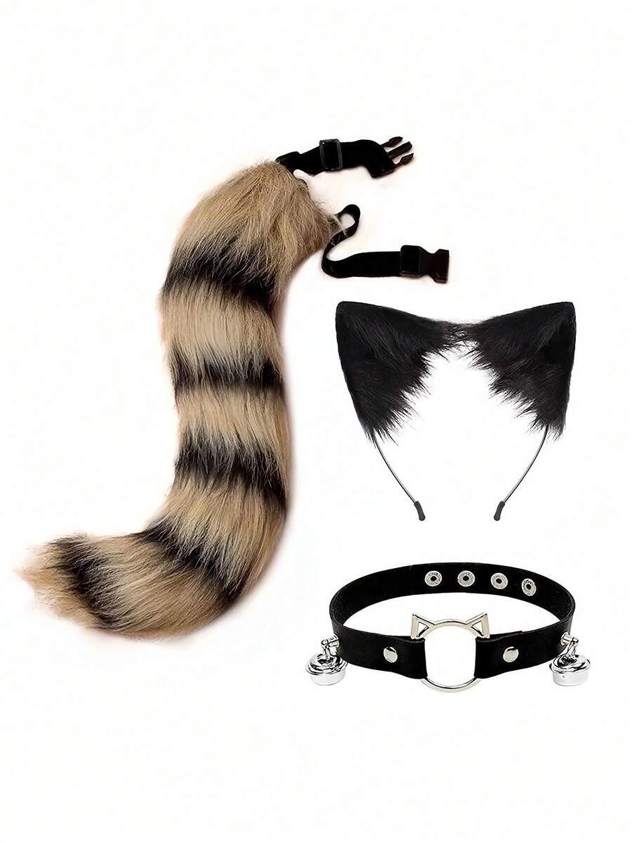3pcsHandmade Plush Beast Tail Cosplay Play Props Fox Tail Simulation ...