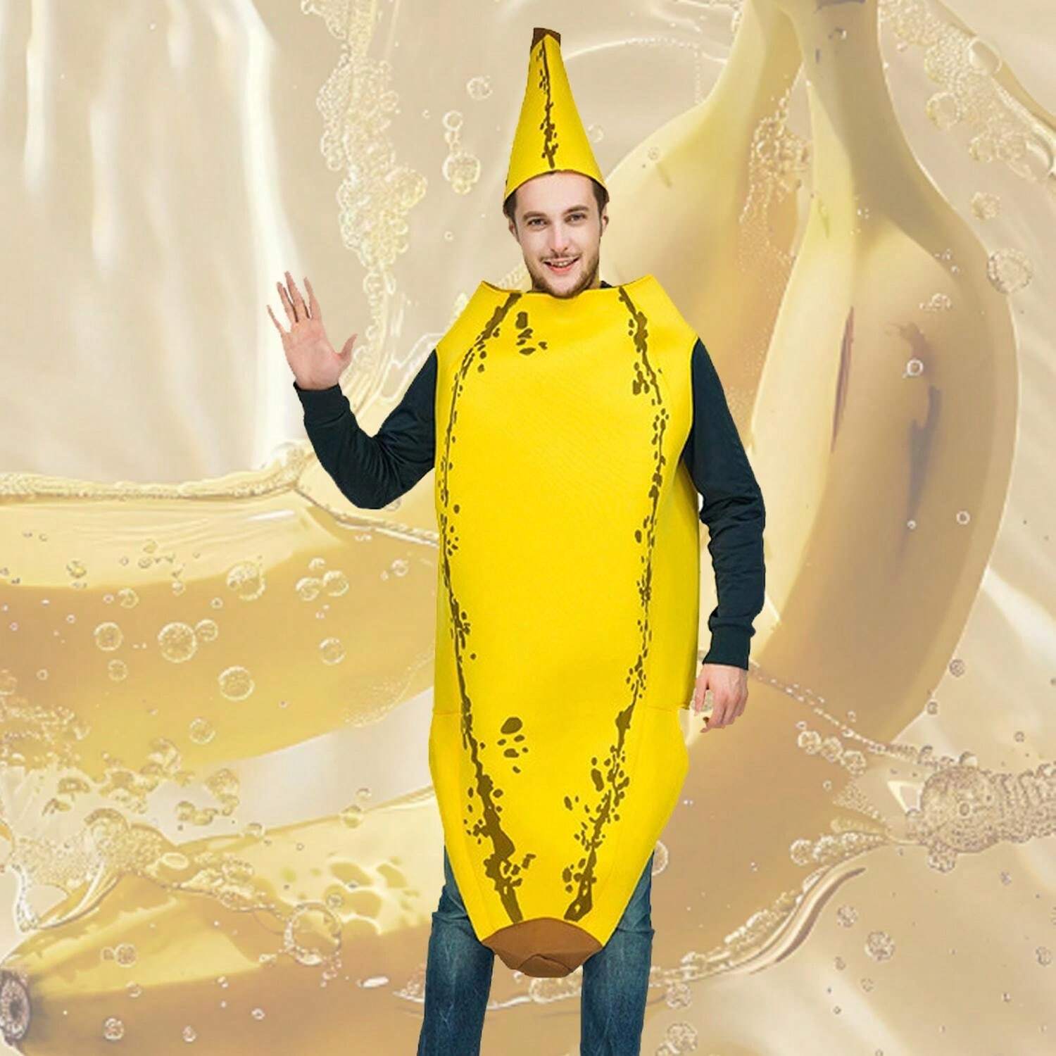 Funny Banana Costumes Adult Hat Clothes Banana Couple Costumes ...