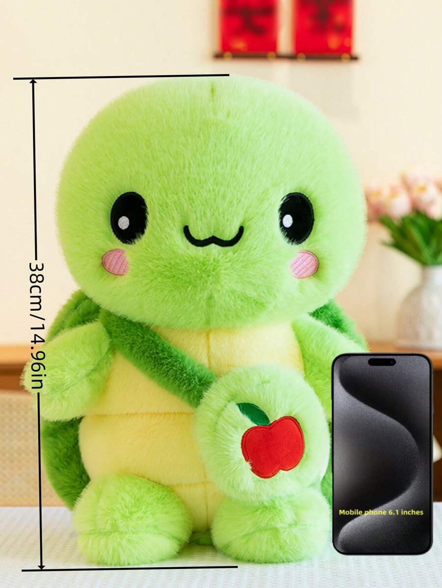 Cute Green Apple Turtle Plush Doll, Soft Stuffed Doll, Companion ...