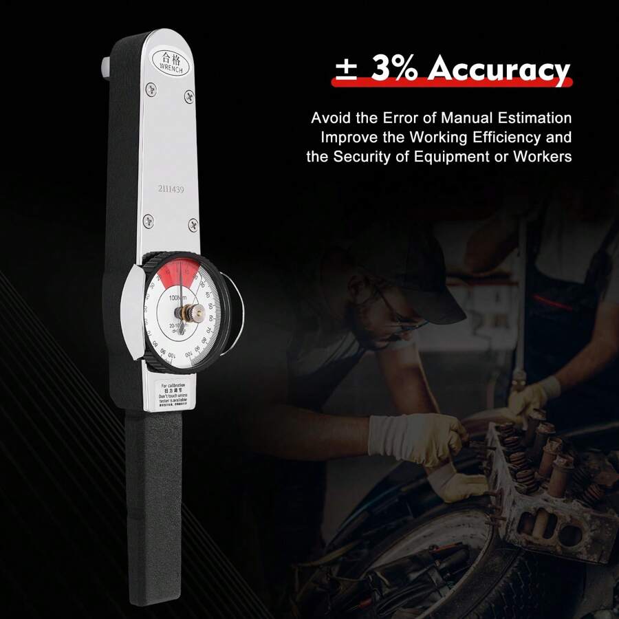 Dial Torque Wrench Indicator, High Precision 0-100N.M 2-Direction TLB ...