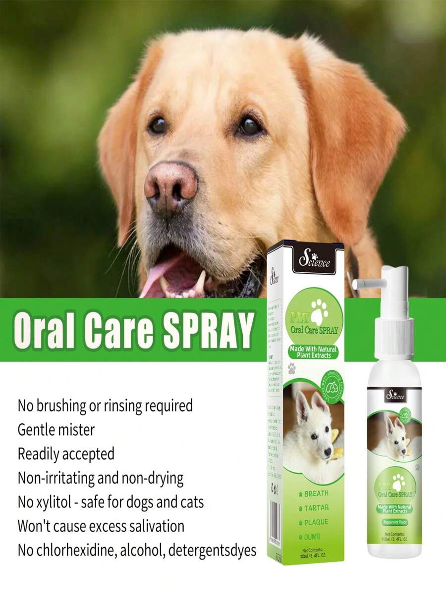 Pet Oral Odor Eliminating Spray, Dental Cleaning Rinse For Cats And ...