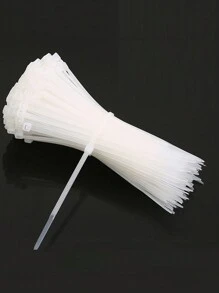 100pcs/Pack Nylon Self-Locking Zip Ties, White Plastic Strapping Bands ...