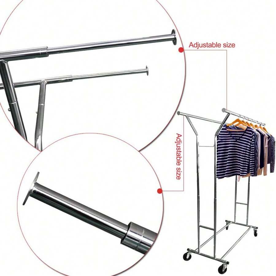 Clothing Garment Rack, Rolling Clothing Racks, Double-Bar Steel Clothes ...