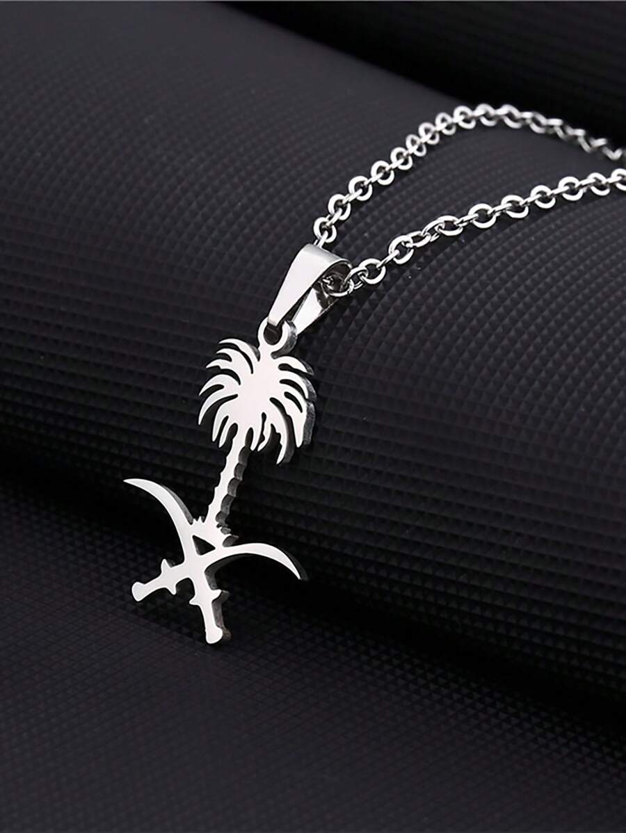 1pc Saudi Arabia National Emblem Symbol Pendant Necklace Kingdom Of ...