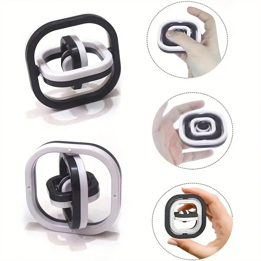1pc 3D Infinite Rotation Black And White Spinner, Creative Fidget Toy ...