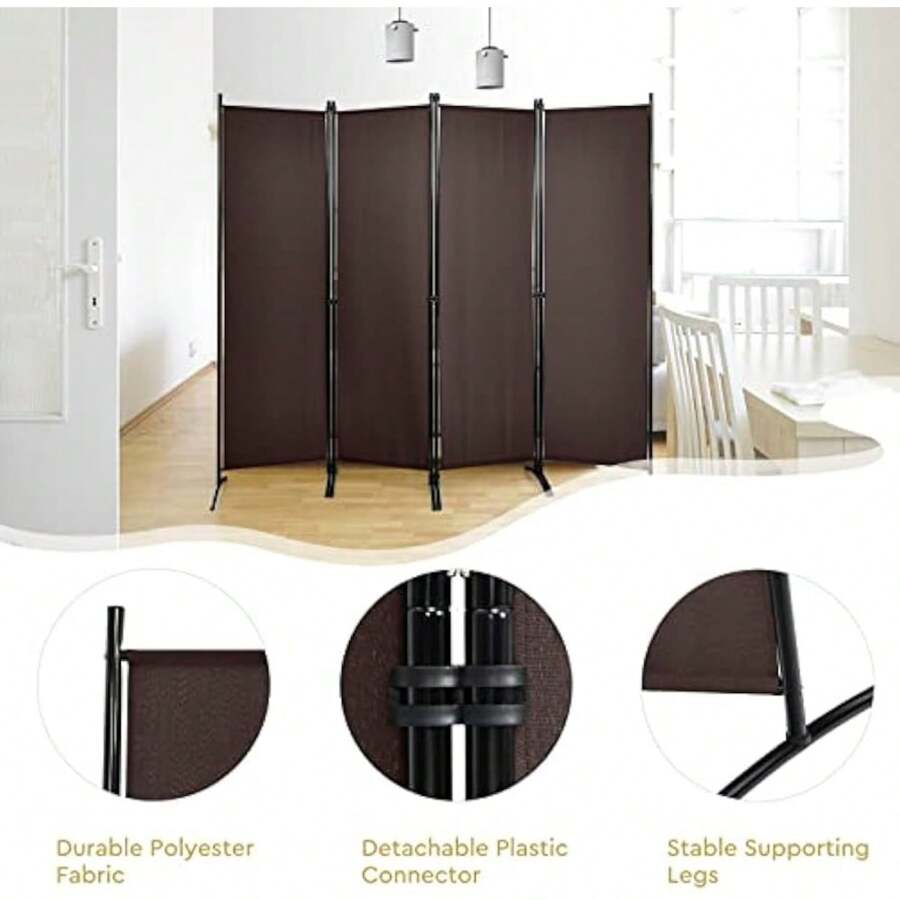Room Divider, 4 Panel Room Dividers And Folding Privacy Screens ...