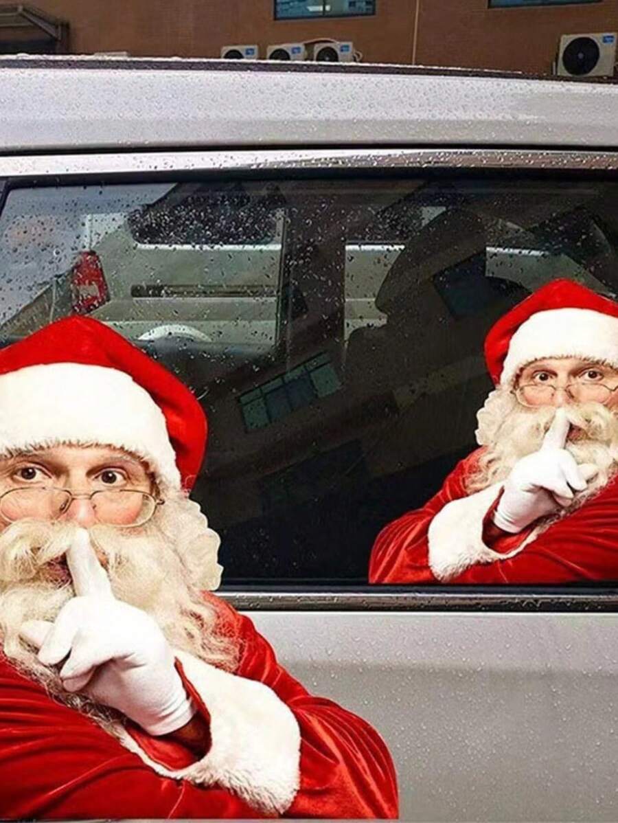 1 Piece Of Santa Claus Vinyl Car Sticker, Car Window PCV Decal Glass ...