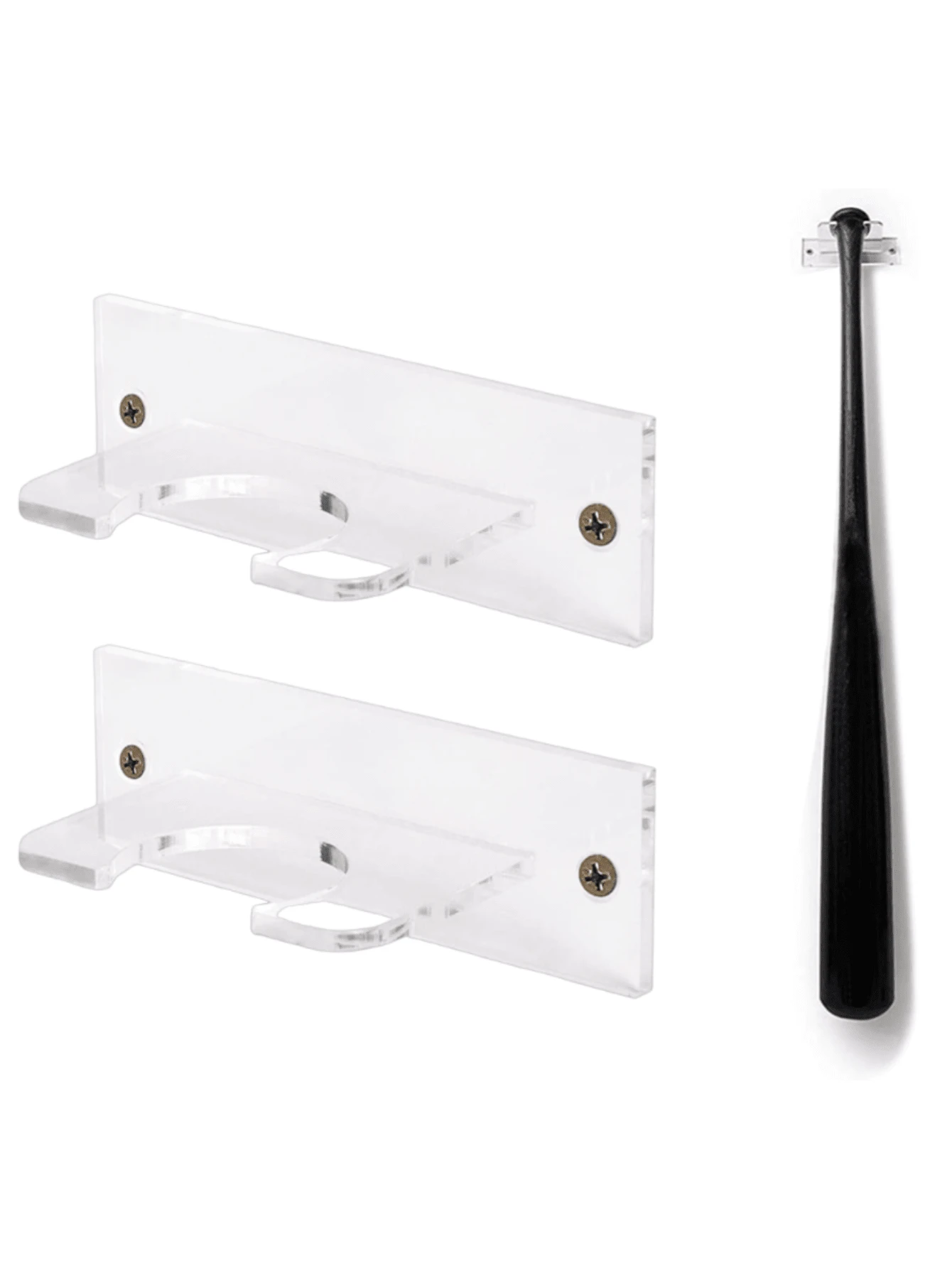 2pcs Transparent Acrylic Display Stands, Wall-Mounted Acrylic Baseball ...