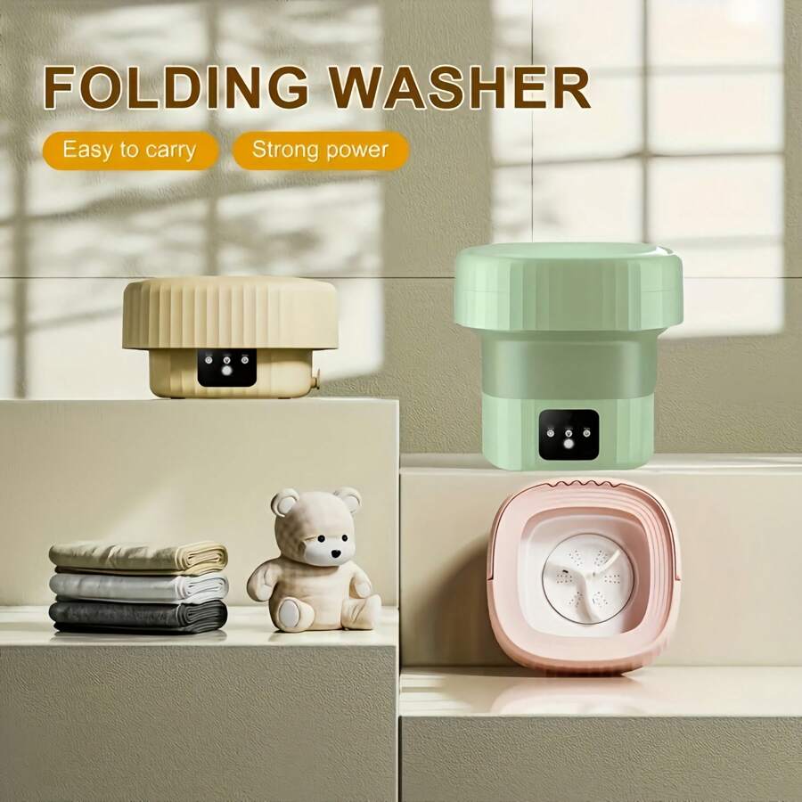 Mini Washing Machine Collapsible Bucket, 6L 3 Modes Effective Steri-Lizing Washer With Drain ...