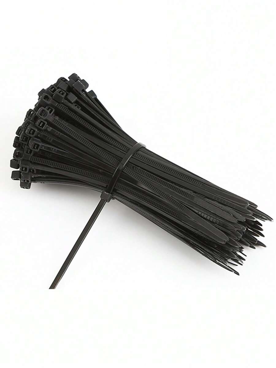 100pcs/Pack Nylon Self-Locking Zip Ties, White Plastic Strapping Bands ...