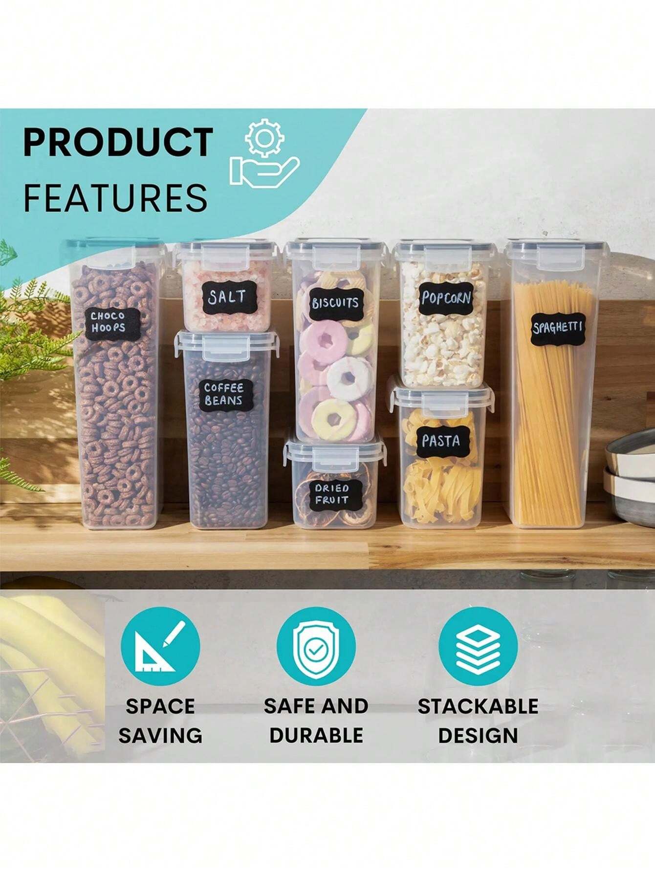 Set de 3/7/11/18/24 piezas de recipientes herméticos para almacenar ...