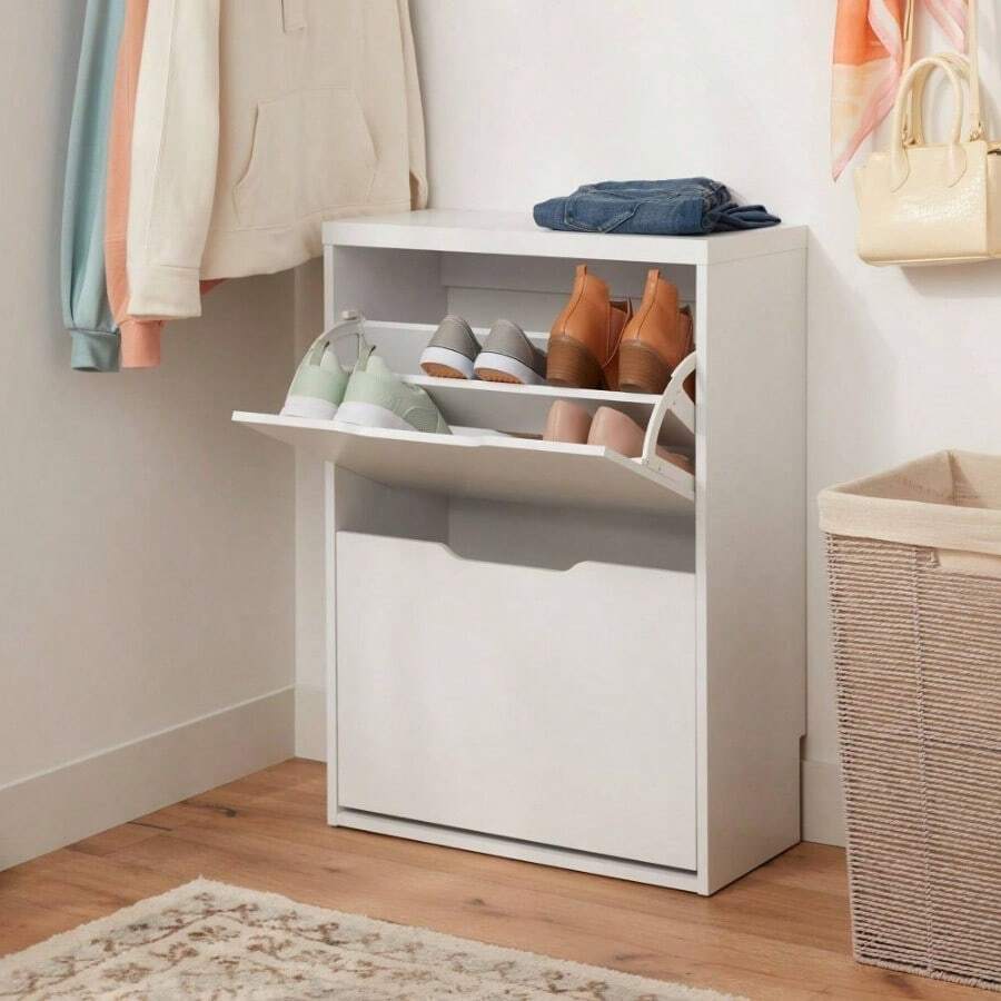 Laminate Pivot Open Shoe Cabinet White - Brightroom | SHEIN USA