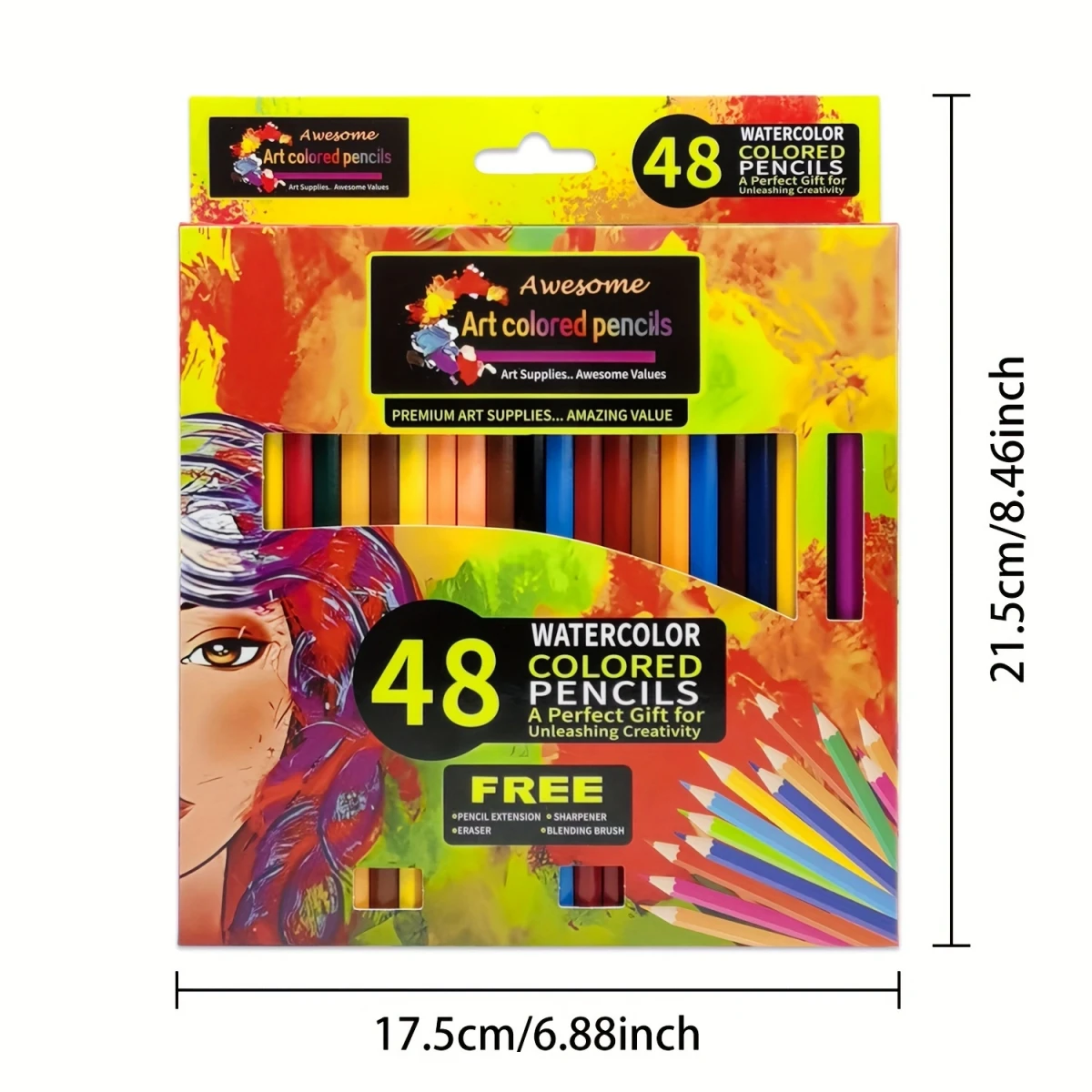 48 Watercolor Colored Pencils Set With Watercolor Pad And Brush ...